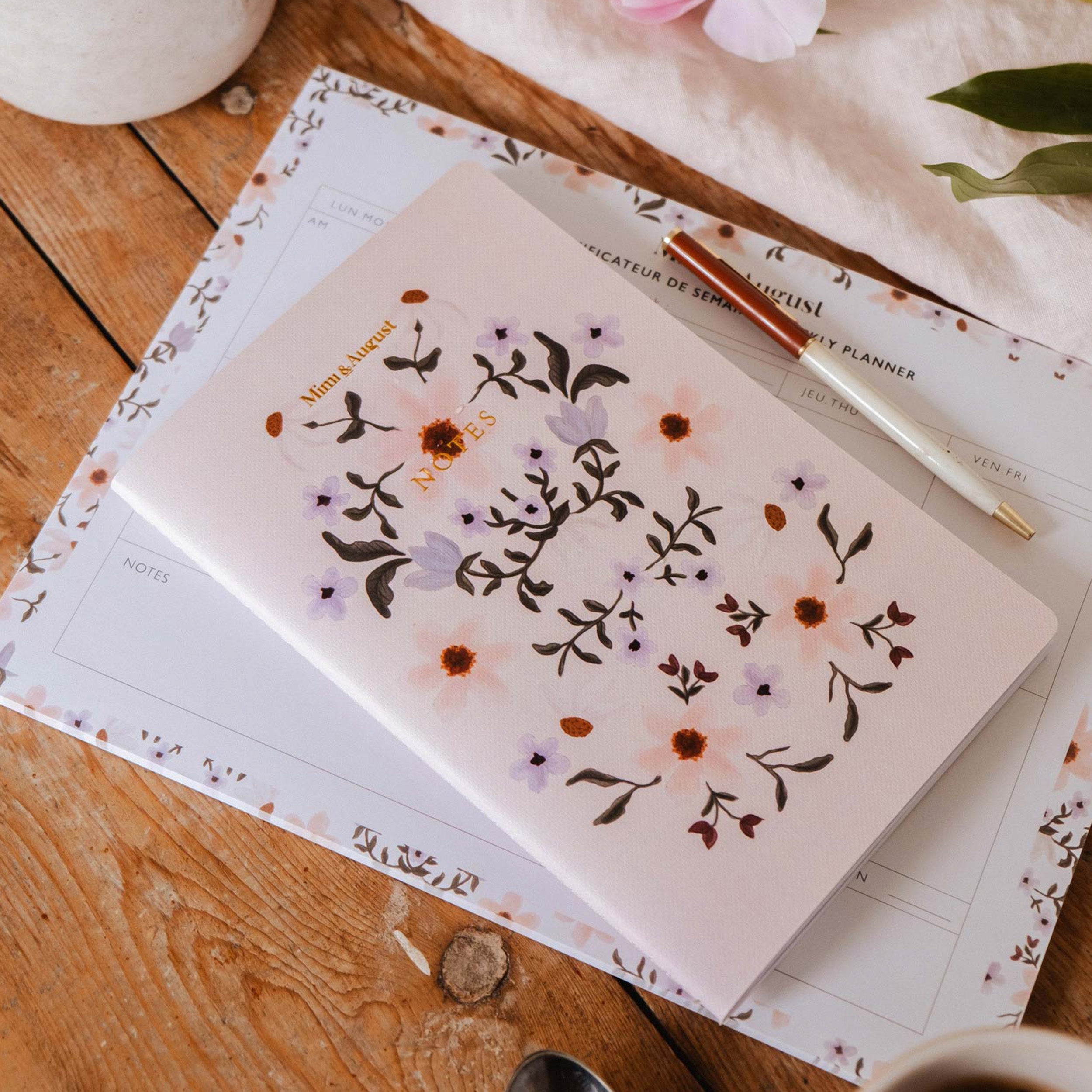 Soft Flowers Notebook - 100 Lined Pages | Boutique Kozy