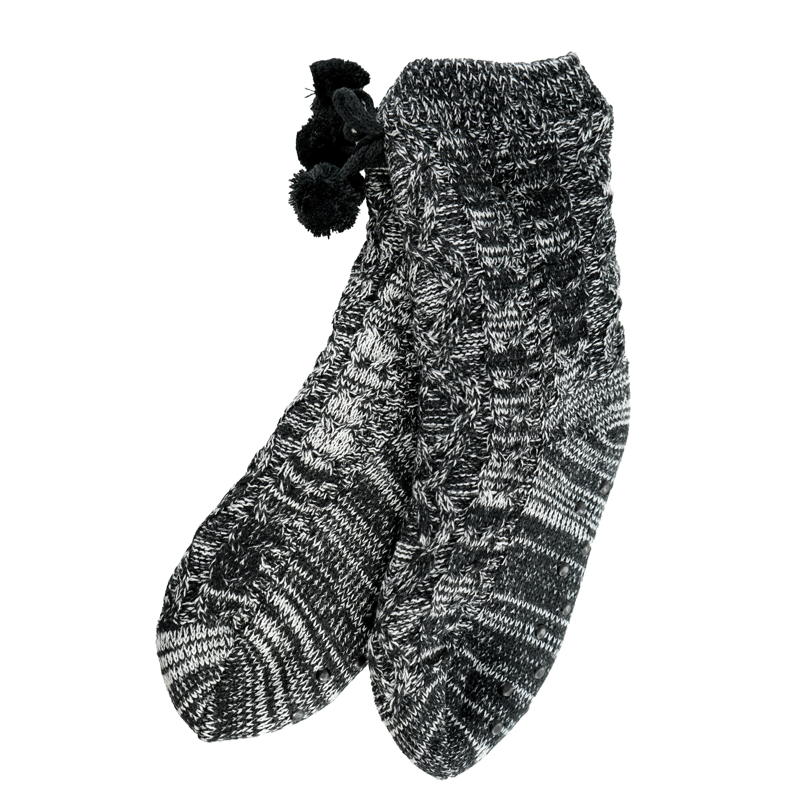 Bas de laine doublé - Noir | Pantoufles & bas | Boutique Kozy